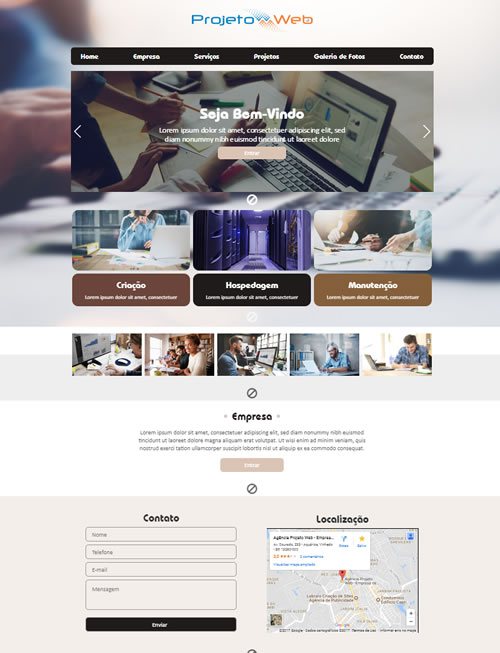 Sites Padrão, Prontos, Simples - Modelos de Sites